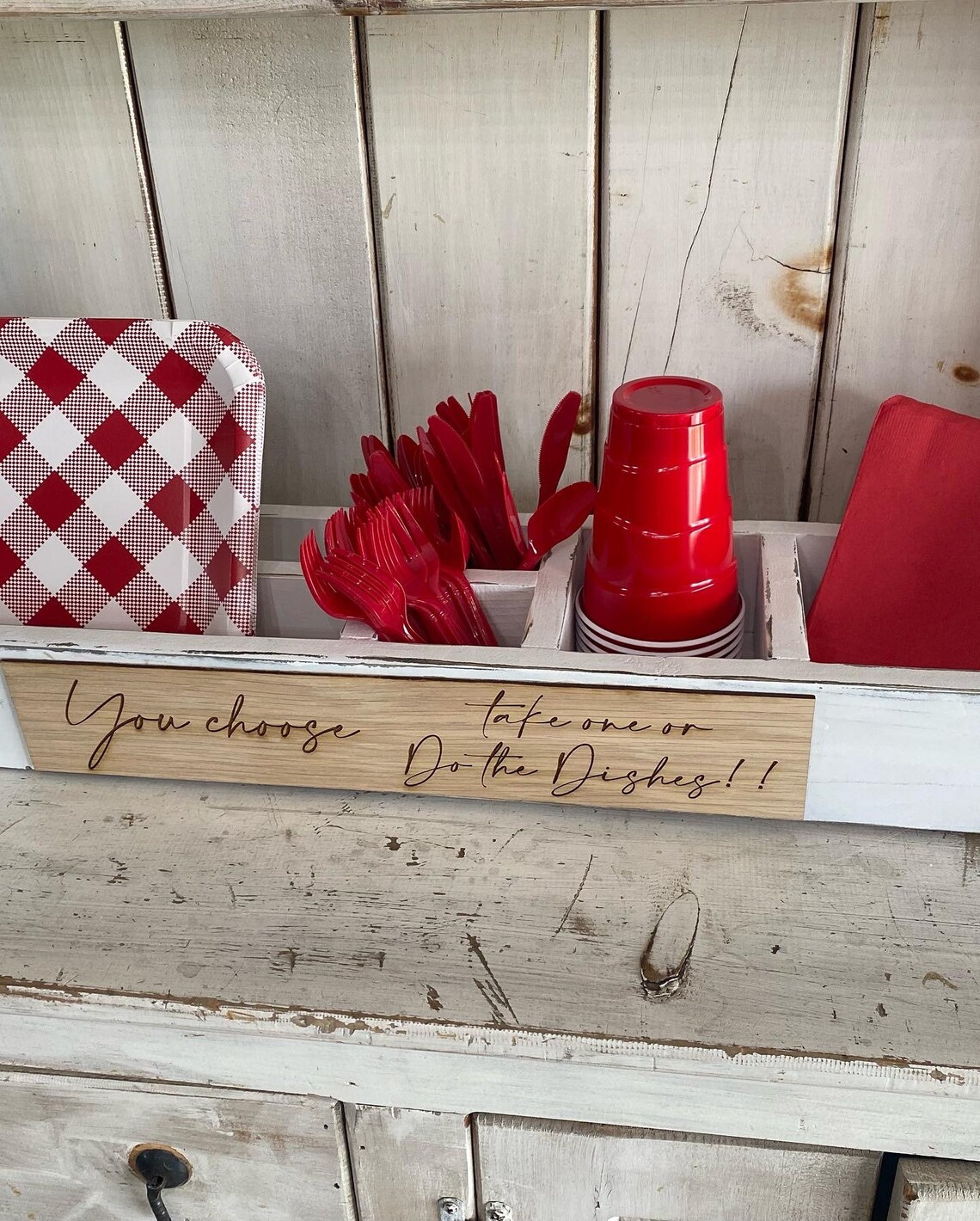 Kitchen Caddy, Party Utensil Caddy, Plate, Solo Cup and Utensil Holder ...