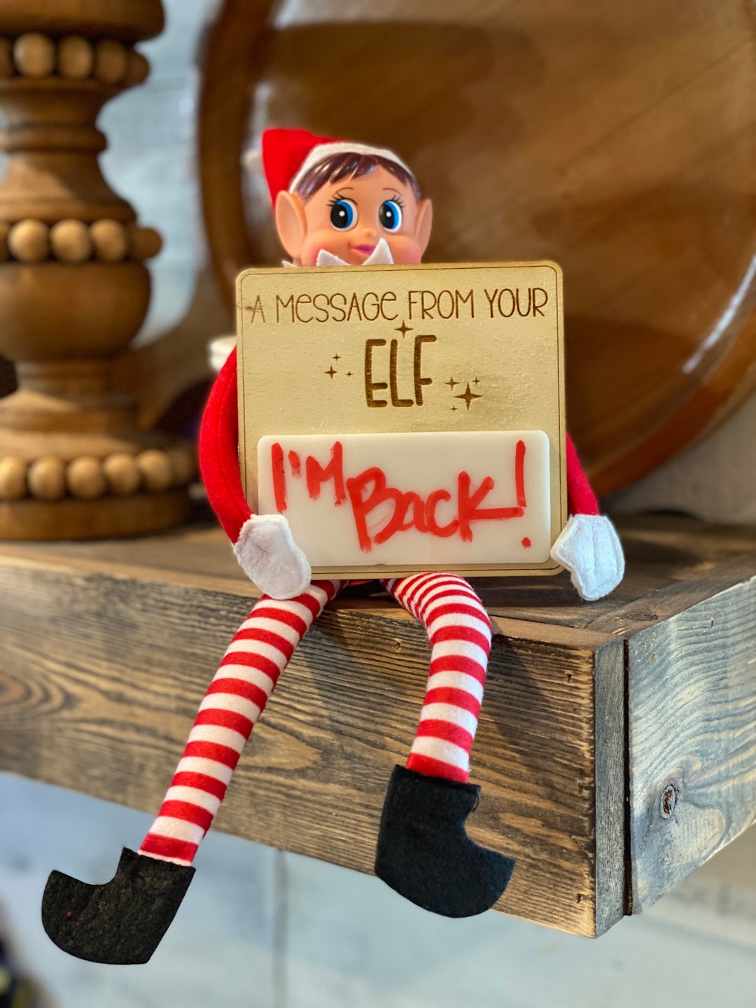 Elf Doll Erasable Sign/ Christmas Elf / Magical Elf / Reusable Elf Sign ...