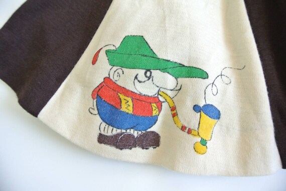 Vintage 1970s hand drawing painted mini skirt W23-24 - Gem