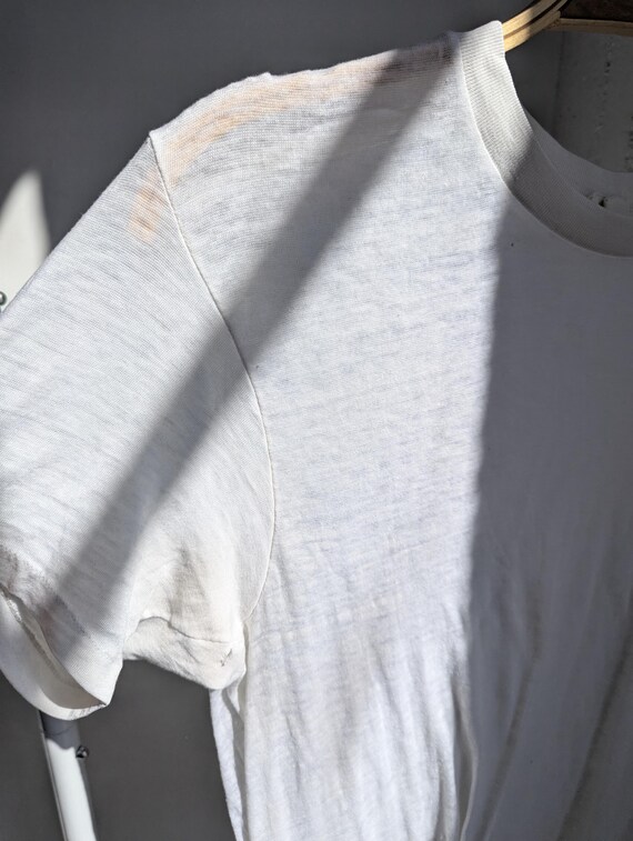 1970s Sears Paper Thin Blank White T-Shirt – Vintage … - Gem