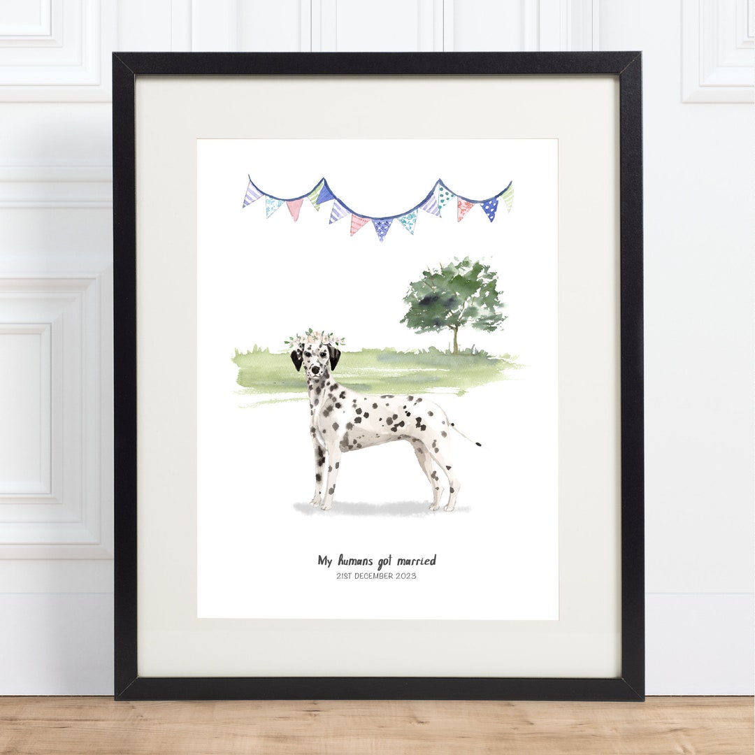 Personalised Dalmation Dog Wedding Print: A4 Size (unframed) - Etsy