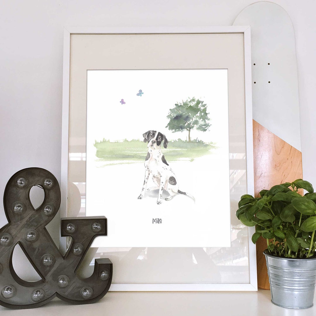 English Pointer Personalised Dog Print Dog Portrait Pet Portrait Dog ...