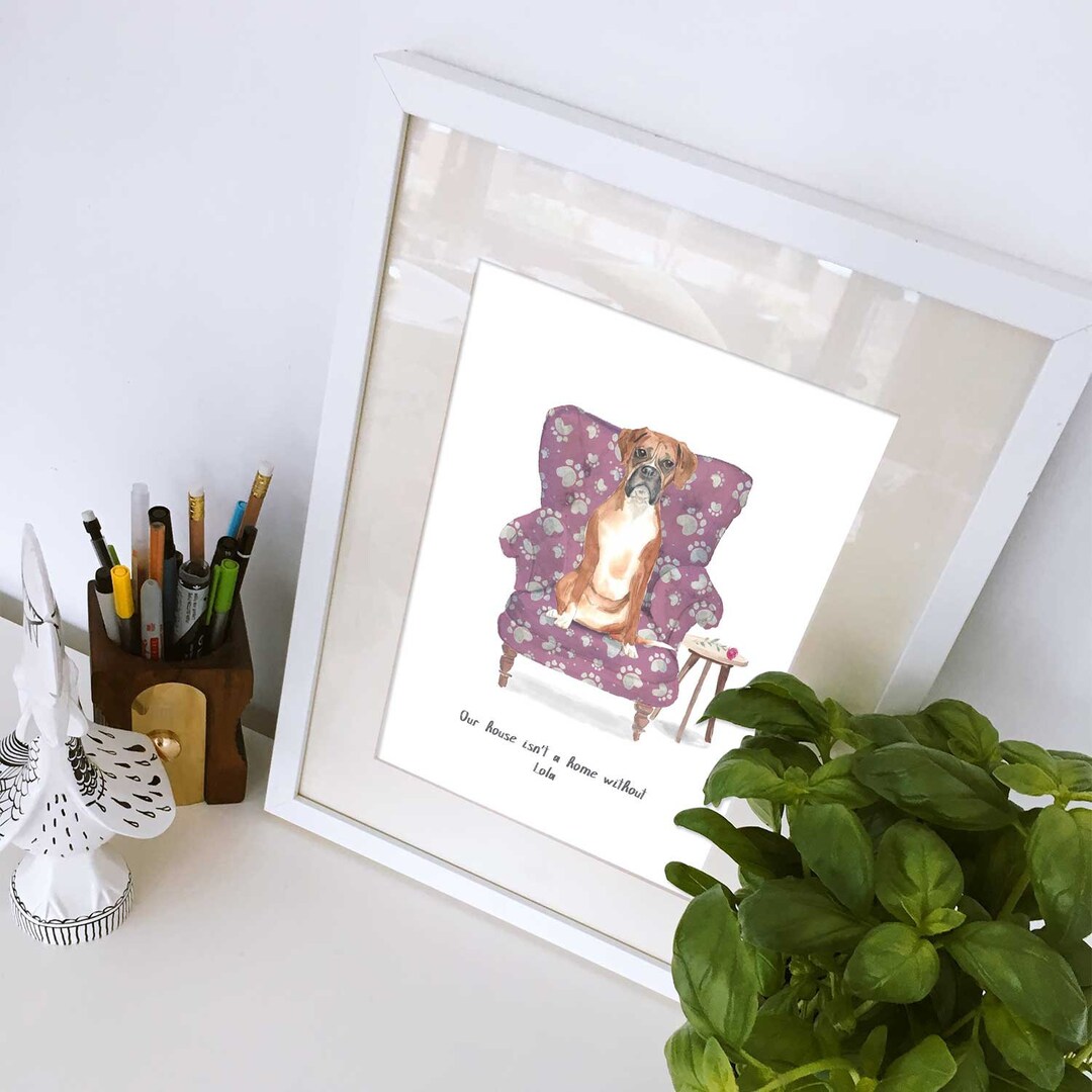 Personalised Boxer Dog Print, Choice of Boxer Types, A4 Size Print ...