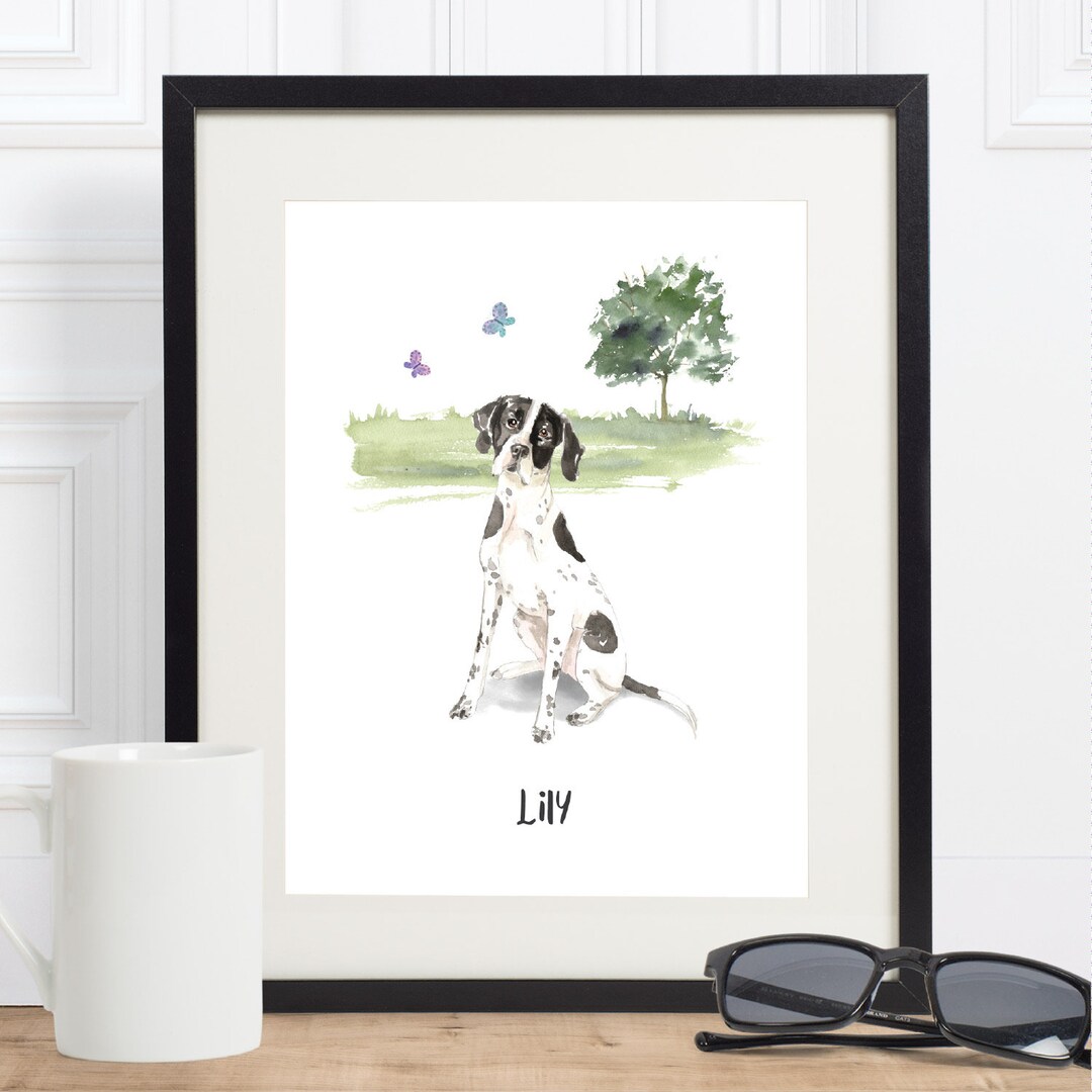 English Pointer Personalised Dog Print Dog Portrait Pet - Etsy