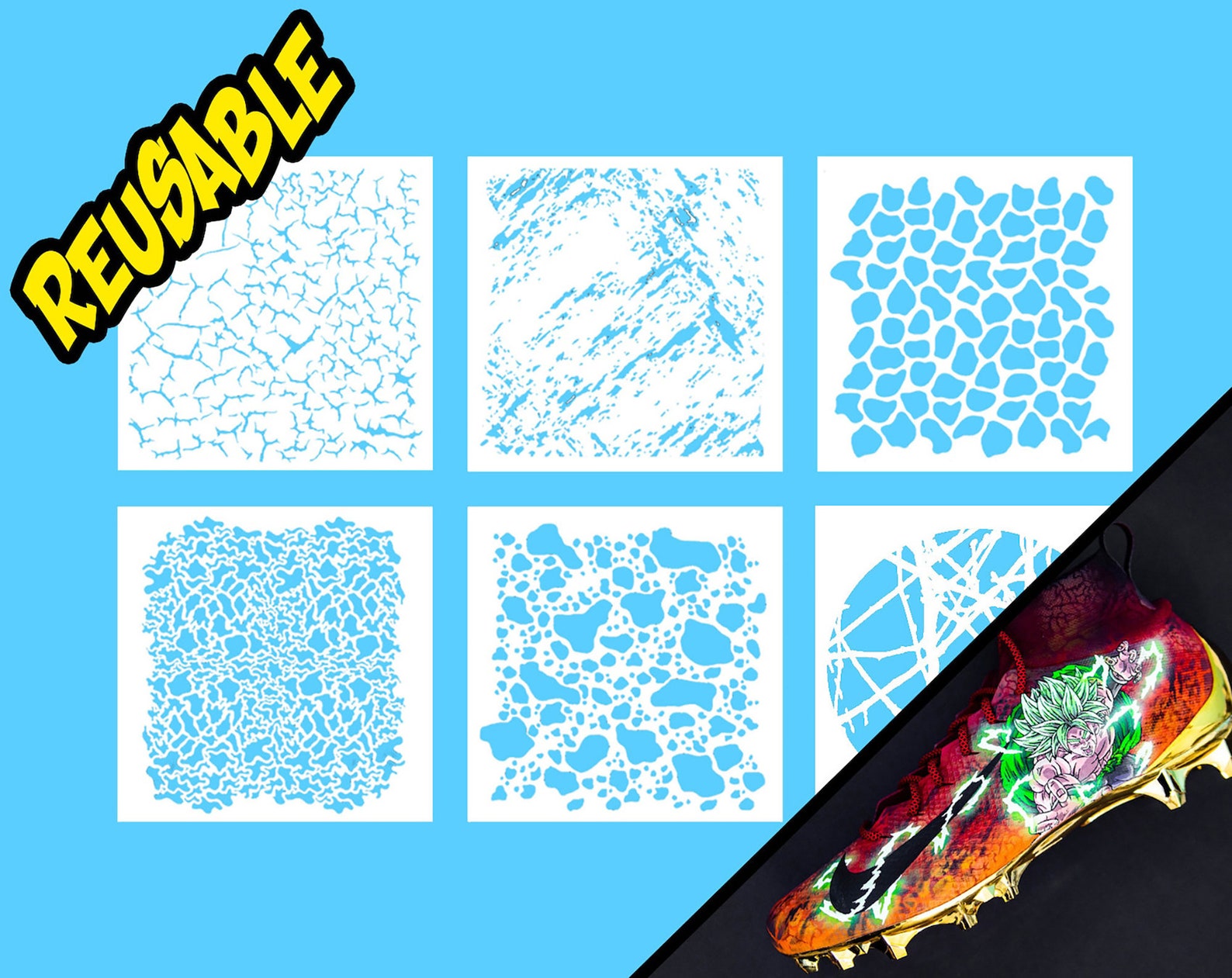 Texture Background Airbrush Stencil Pack - Etsy