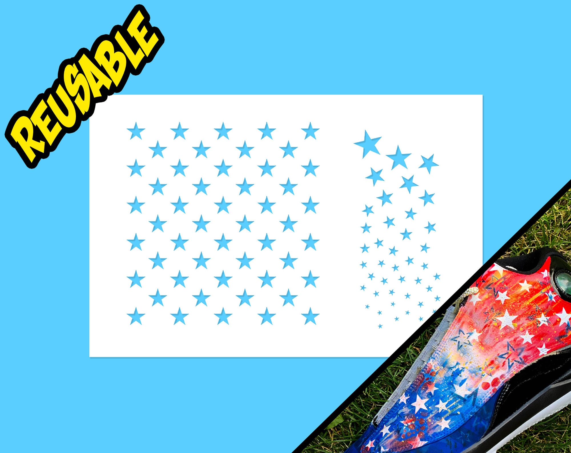 Shooting Star Pattern Stencil - Etsy Denmark