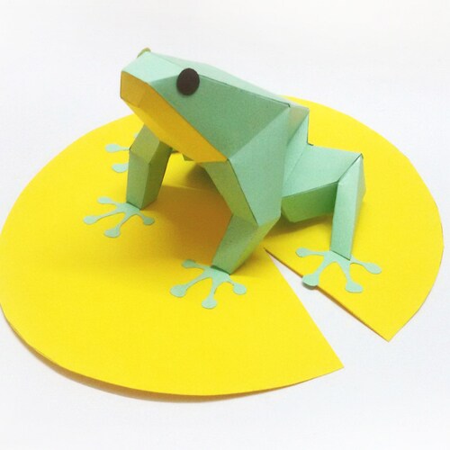 Frog Paper Model papercraft DIY Low Poly PDF Papercraft - Etsy Canada