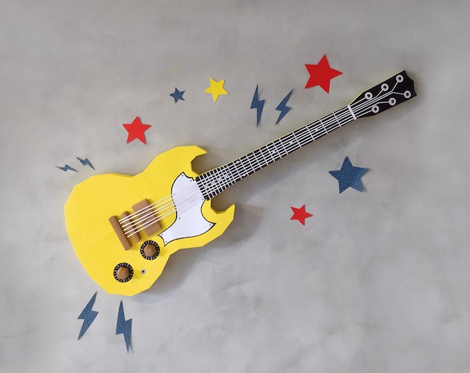 Guitar Paper Cut Outs Set of 25 - Etsy