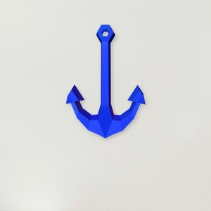 DIY Papercraft Ship Anchor Wall Art, 3d Wall Decor, Anchor Design ...