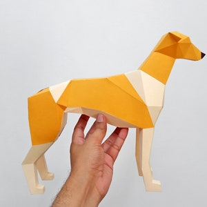 DIY Papercraft Greyhound Dog Sculpture,3d Papercraft Templates,lowpoly ...