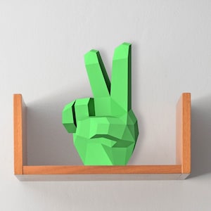 DIY Papercraft Hand Peace Symbol,hand Peace Sign,peace Gesture,lowpoly ...