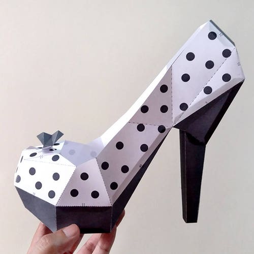 DIY Paper Model High Heel Shoe 3d Papercraft Instant - Etsy