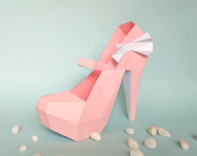 DIY Paper Model High Heel Shoe 3d Papercraft Instant - Etsy