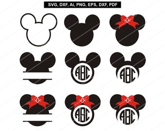 Mickey Mouse Monogram Svg | Etsy
