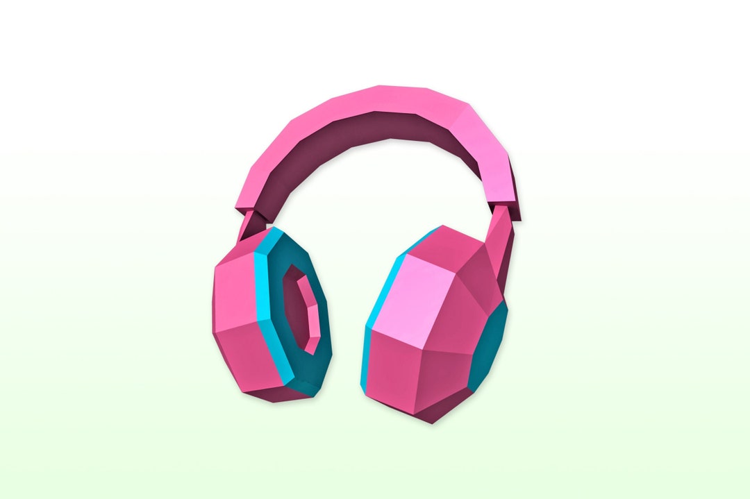 DIY Papercraft 3d Headphones, Lowpoly Headphones, Headphones Pattern ...