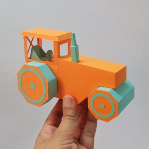DIY Papercraft Road Roller,low Poly Papercraft, 3d Papercraft ...