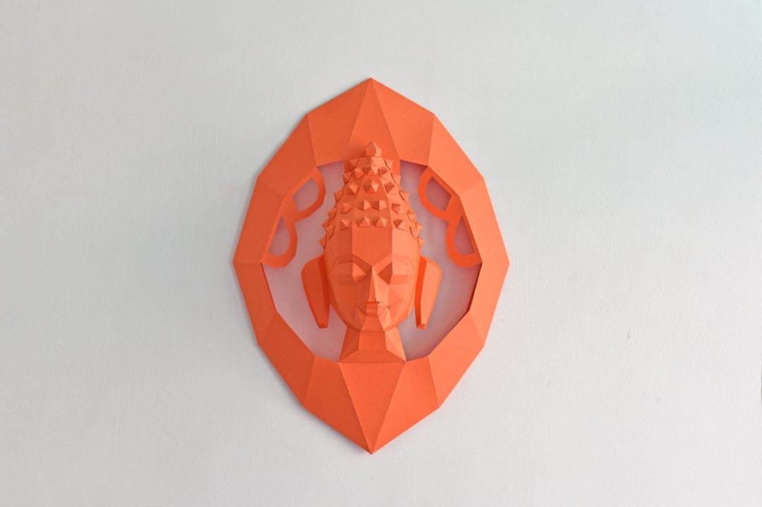DIY Papercraft Buddha Head Trophy,buddha Trophy,buddha Gifts,buddha ...
