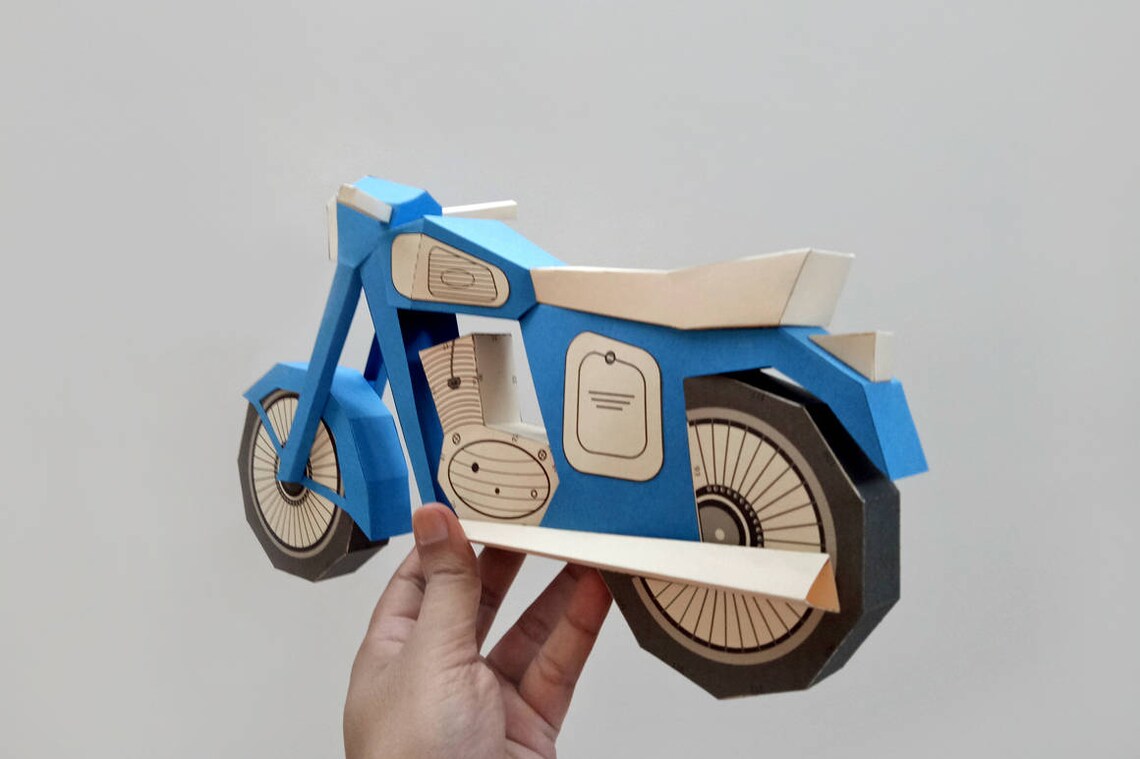 DIY Vintage Motorbikepapercraft3d Papercraftdiy Paper - Etsy