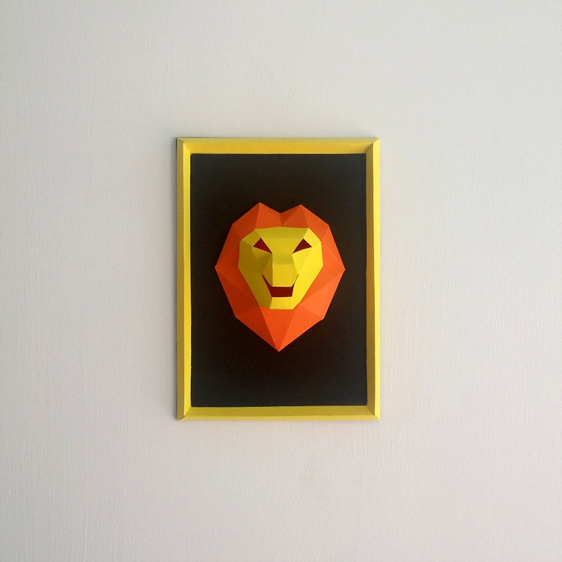 DIY Baby Lion Frame Smiling Lion Papercraftwall Mount - Etsy