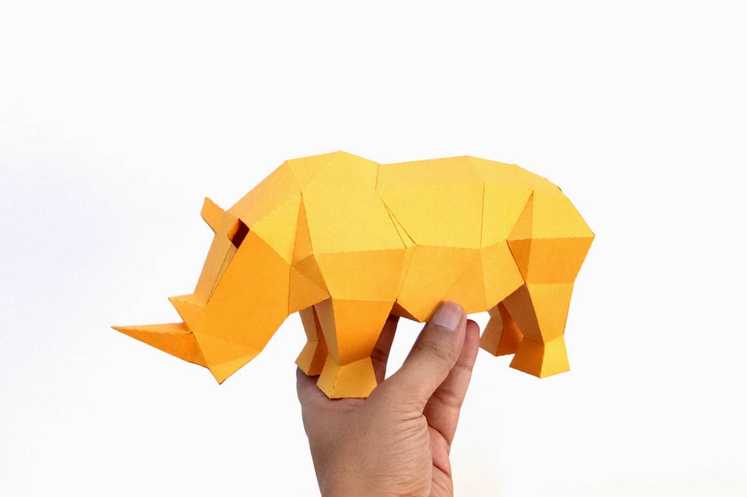 DIY Papercraft Rhino Sculpture,3d Papercraft,papercraft Sculpture ...