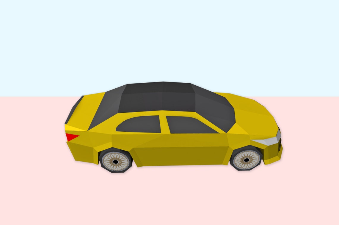 DIY Papercraft Car,paper Car,3d Papercraft,low Poly Car,paper Car Model ...