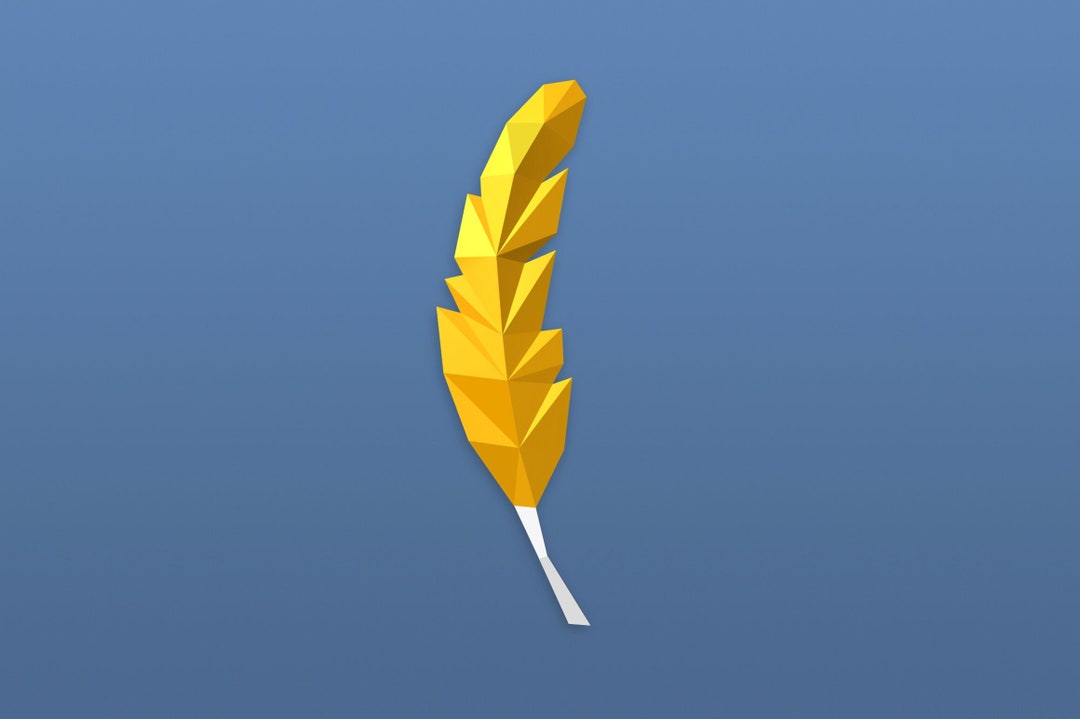 DIY Papercraft Feather,3d Feather Png,feather Dxf,feather Pattern,3d ...