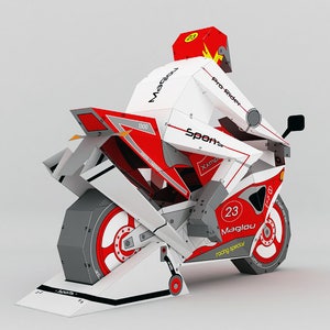 DIY Papercraft Sports Bike,paper Toy, Instant Digital Download, Pdf, 3d ...