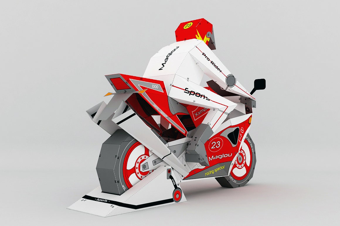 DIY Papercraft Sports Bikepaper Toy Instant Digital - Etsy