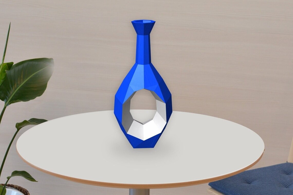 DIY Papercraft Vase, Geometric Low Poly Art (digital Download) - Etsy