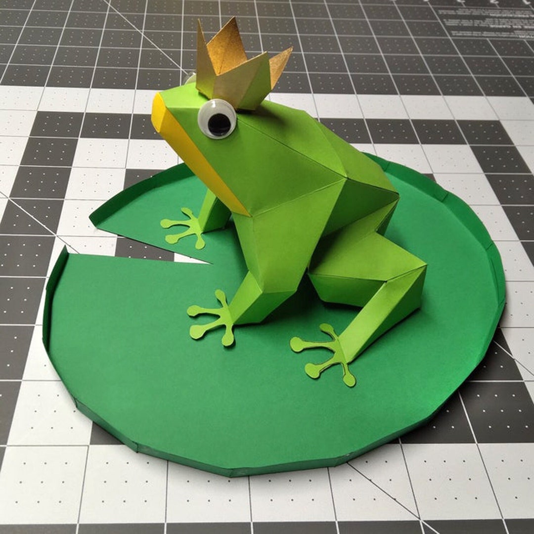 DIY Papercraft Frog digital Download ed Craft Frog paper Toys lowpoly Frog Dxf origami Frog Model frog Png frog Cutting Files cameo Files Etsy