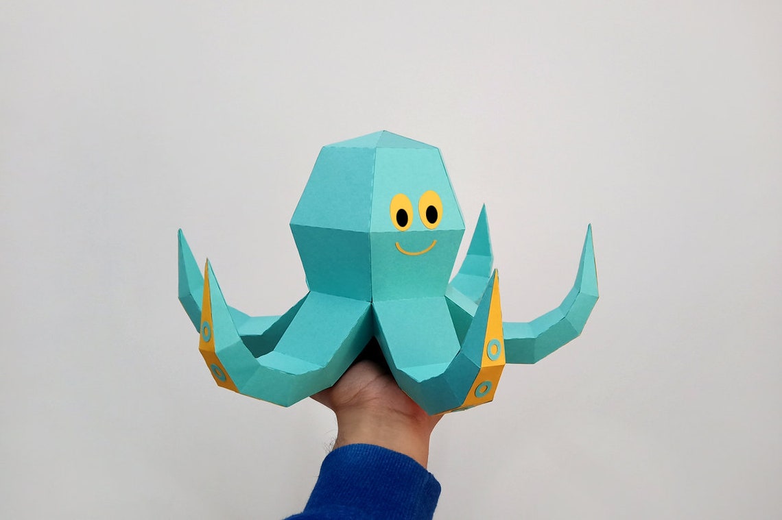 DIY Papercraft Octopus Sculpture, Nursery Decor (pdf, Dxf, Png) - Etsy