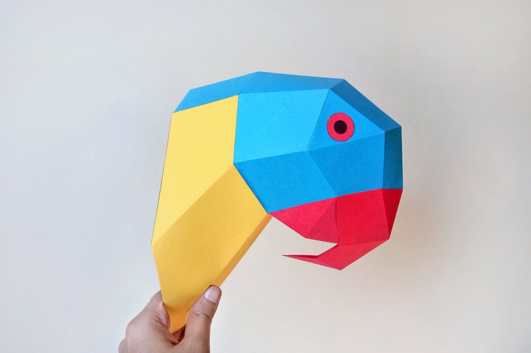 Macaw Parrot Trophy,3d Papercraft,diy Papercrafts,low Poly,macaw,diy ...