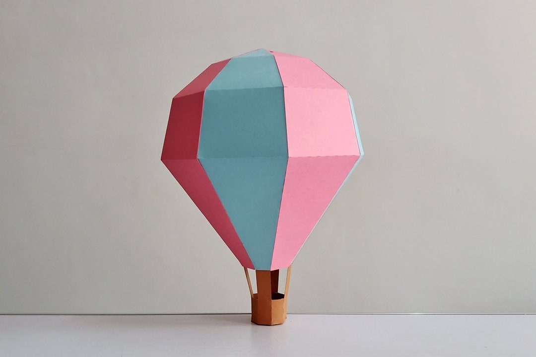 DIY Papercraft Hot Air Balloon, Nursery Decor (PDF, PNG) - Etsy