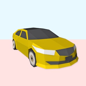 DIY Papercraft Car,paper Car,3d Papercraft,low Poly Car,paper Car Model ...