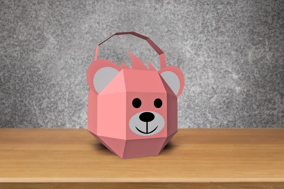 DIY Papercraft Bear Favor Box, Lowpoly Bear Papercraft, Teddy Bear ...