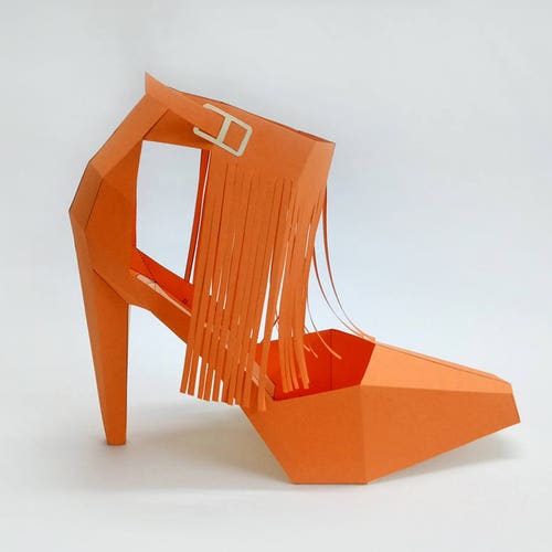 Diy Paper Model High Heel Shoe 3d Papercraft Instant Etsy Canada
