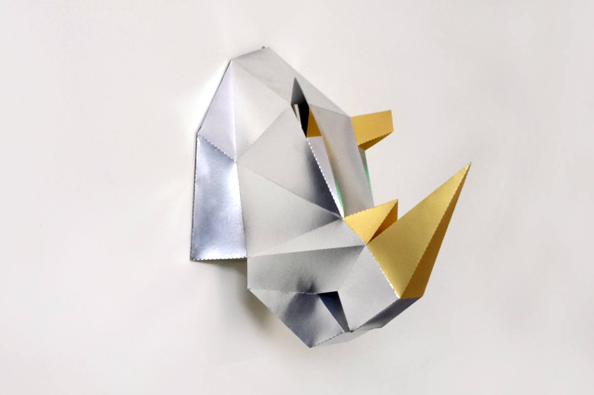 DIY Papercraft Rhino hoofd trofee 3d papercraft neushoorn | Etsy Nederland