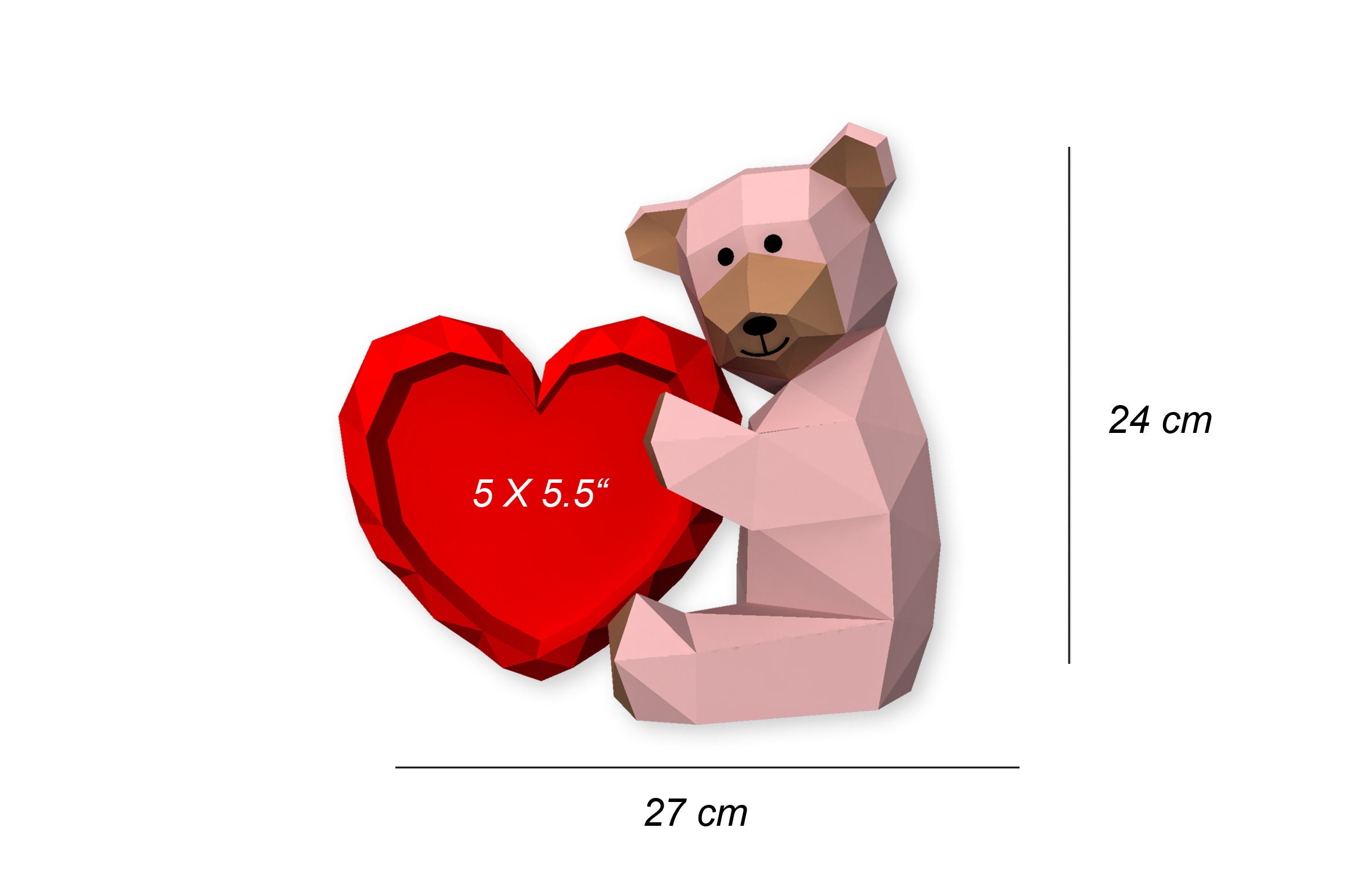 DIY Papercraft Valentine Teddy bearPapercraft Teddy | Etsy