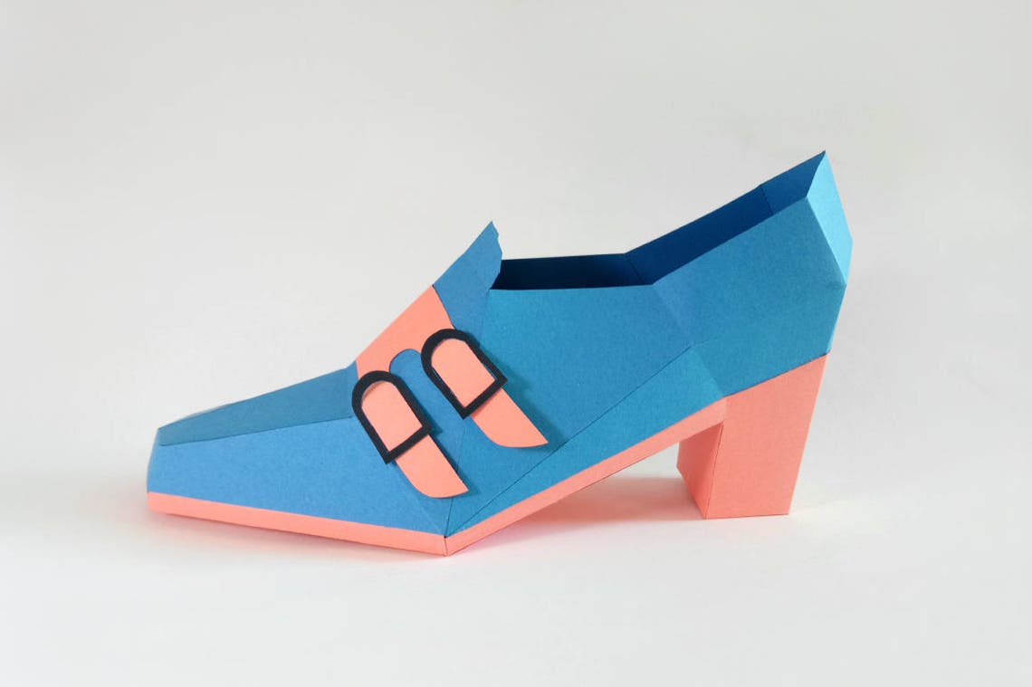 Papercrafthigh Heels Ankle Shoedigital Downloadshoe - Etsy