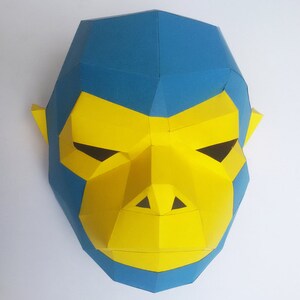 Monkey Mask, Monkey Head, DIY Papercrafts, Paper Mask, 3d Trophy, Wall ...