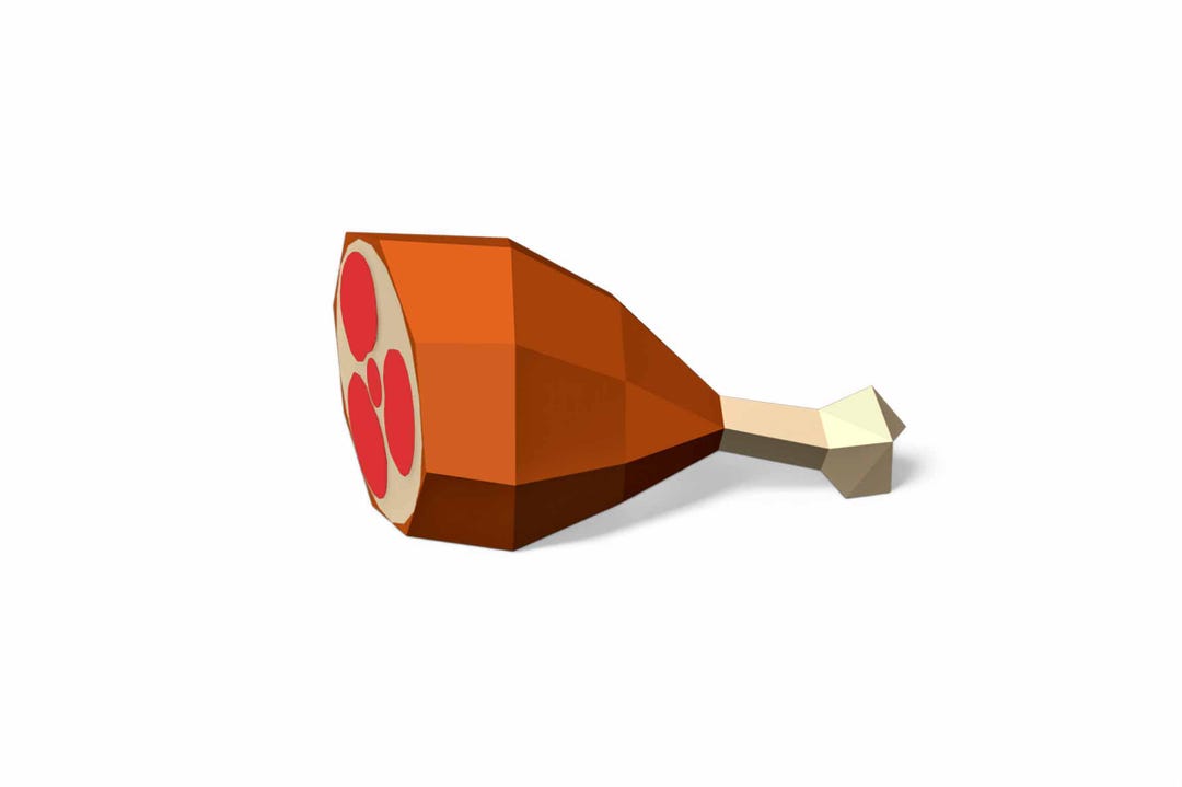 Papercraft Meat Leg Piece, Papercraft Chicken Leg, Red Meat Templates ...