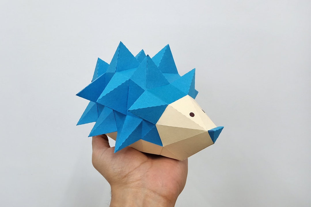DIY Porcupine Papercraft Template, 3D Low Poly Paper Sculpture (PDF) - Etsy