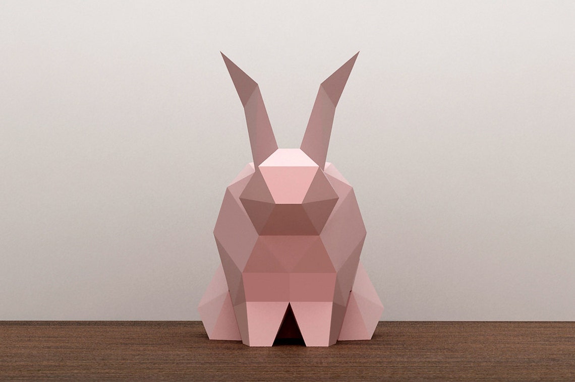 DIY Rabbitpaper Rabbit Model3d Rabbitharejack Rabbitpink - Etsy