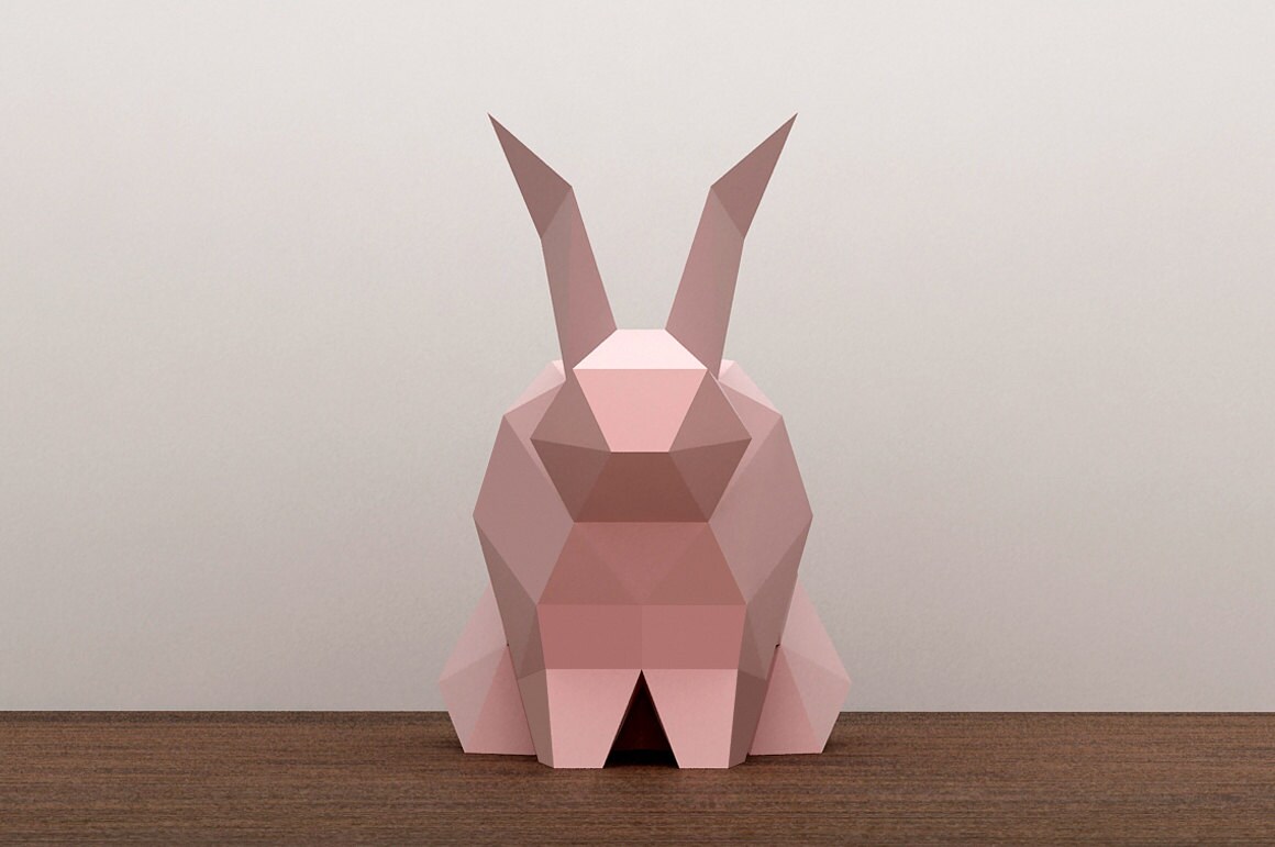 DIY Rabbitpaper Rabbit Model3d Rabbitharejack Rabbitpink - Etsy