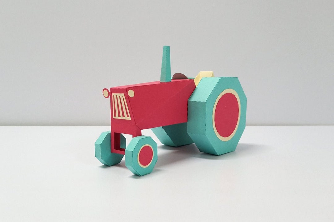 DIY Papercraft Farm Tractor: Low Poly Model (digital Download) - Etsy