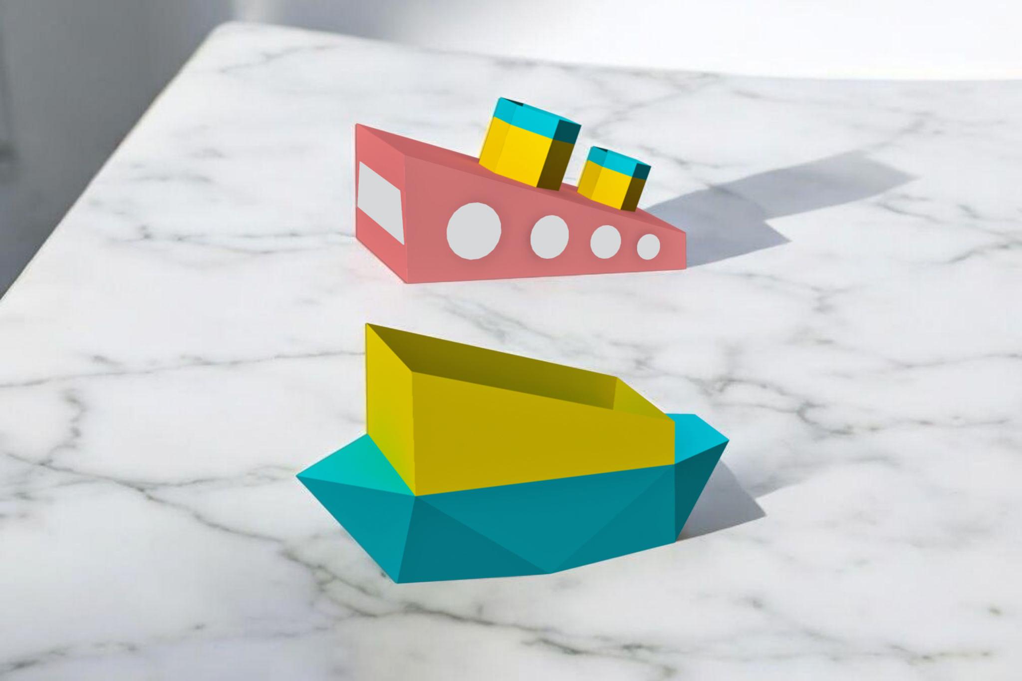 DIY Fishing Boat Favor Box, 3d Papercraft Car, Boat Gifts, Babyshower ...