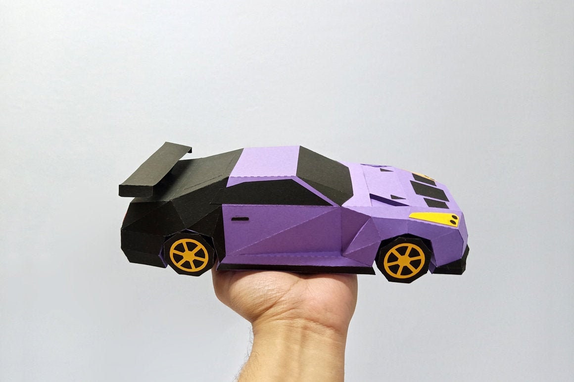 DIY Papercraft Sports CarPaper car3d papercraftLow poly | Etsy
