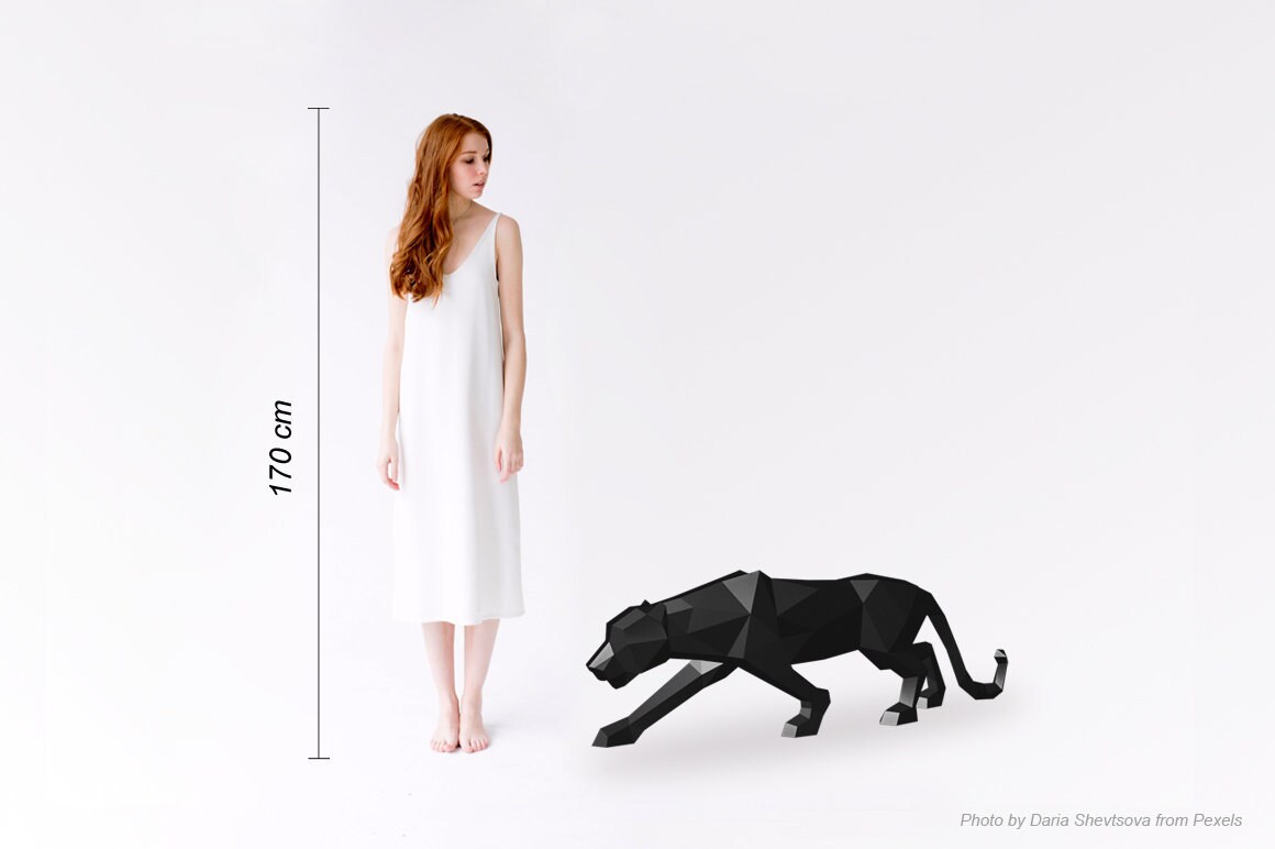 DIY Papercraft Panther Sculpturepanther Svglowpoly Panther - Etsy