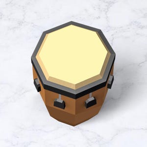 3D Papercraft Conga Drum Template (digital Files) - Etsy