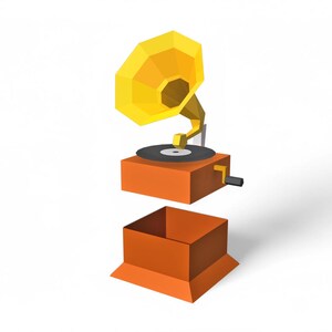 DIY Papercraft Gramophone, Vintage Style (digital Files) - Etsy